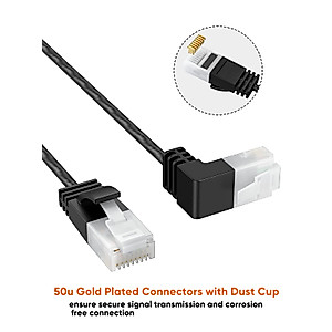 CableCreation Ultra Slim Cat6a Ethernet 10ft Long Cable OD 2.8mm, Down Angle LAN Super Light Cord, High Speed 10G UTP Network Patch Cable, Internet Wire for PC,Router, Modem, Printer,TV Box/PS5, 3M