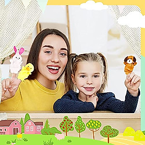 20Pcs Finger Puppets Set - Soft Plush Animals Finger Puppet Toys for Kids, Mini Plush Figures Toy Assortment for Boys & Girls, Party Favors for Shows, Playtime, Schools