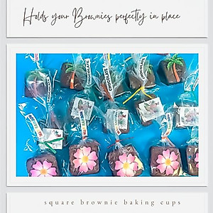 Cakesupplyshop Item#885y - 50pack Square Brownie Baking Cups Pan Liners