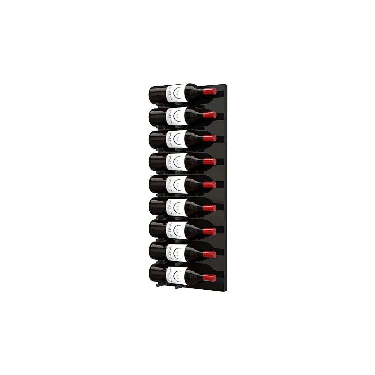 Fusion Wine Wall Label-Out (3 Foot, Single Deep) (Black Acrylic) (Matte Black Peg)