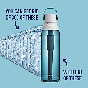 Brita Insulated Filtered Water Bottles with Straw, Reusable, BPA Free Plastic