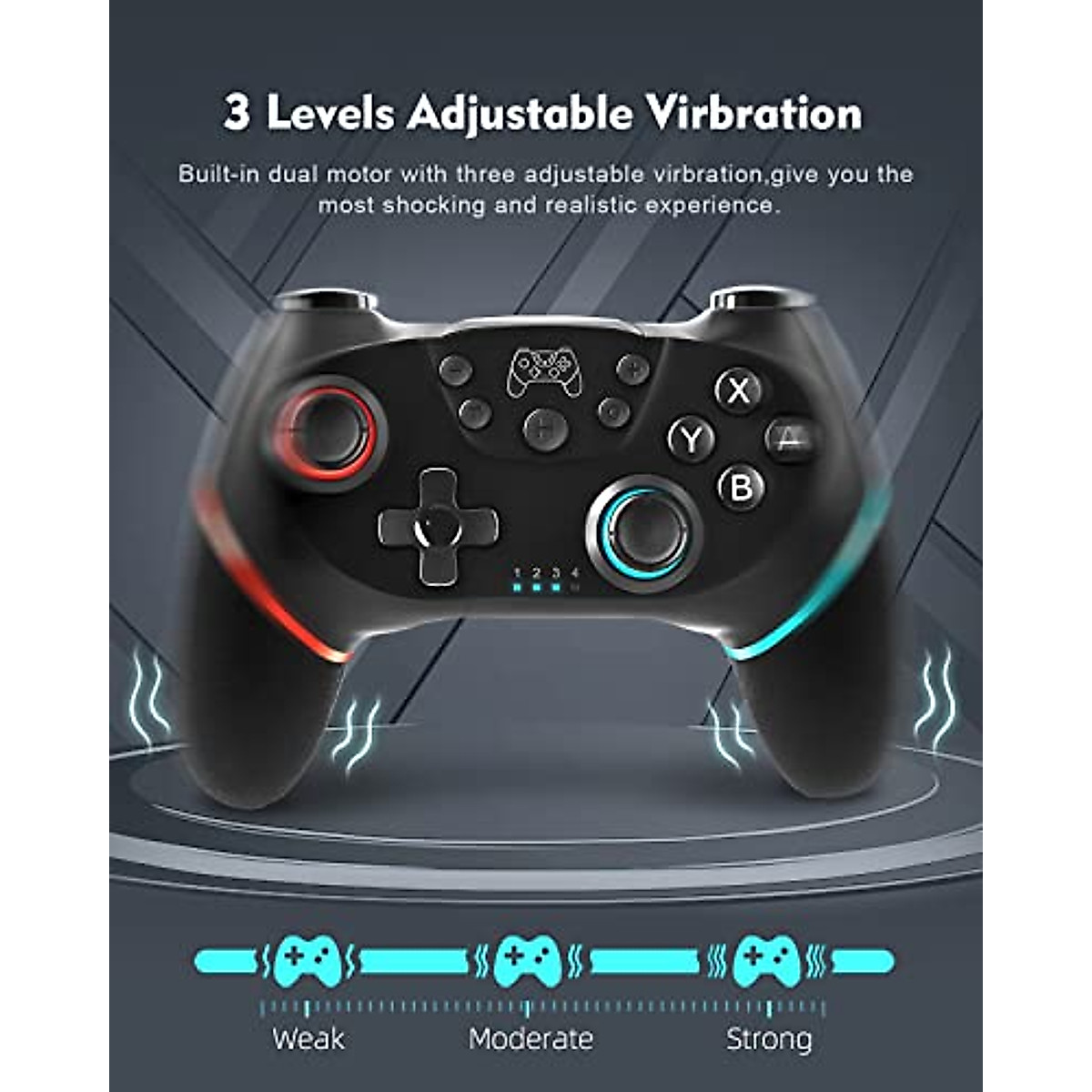 Switch Controller，Pro Controller for Switch/Switch Lite/Switch OLED,NENOTOH Switch Remote Controller Gamepad Joystick, Adjustable Turbo and Dual Vibration，Ergonomic Non-Slip