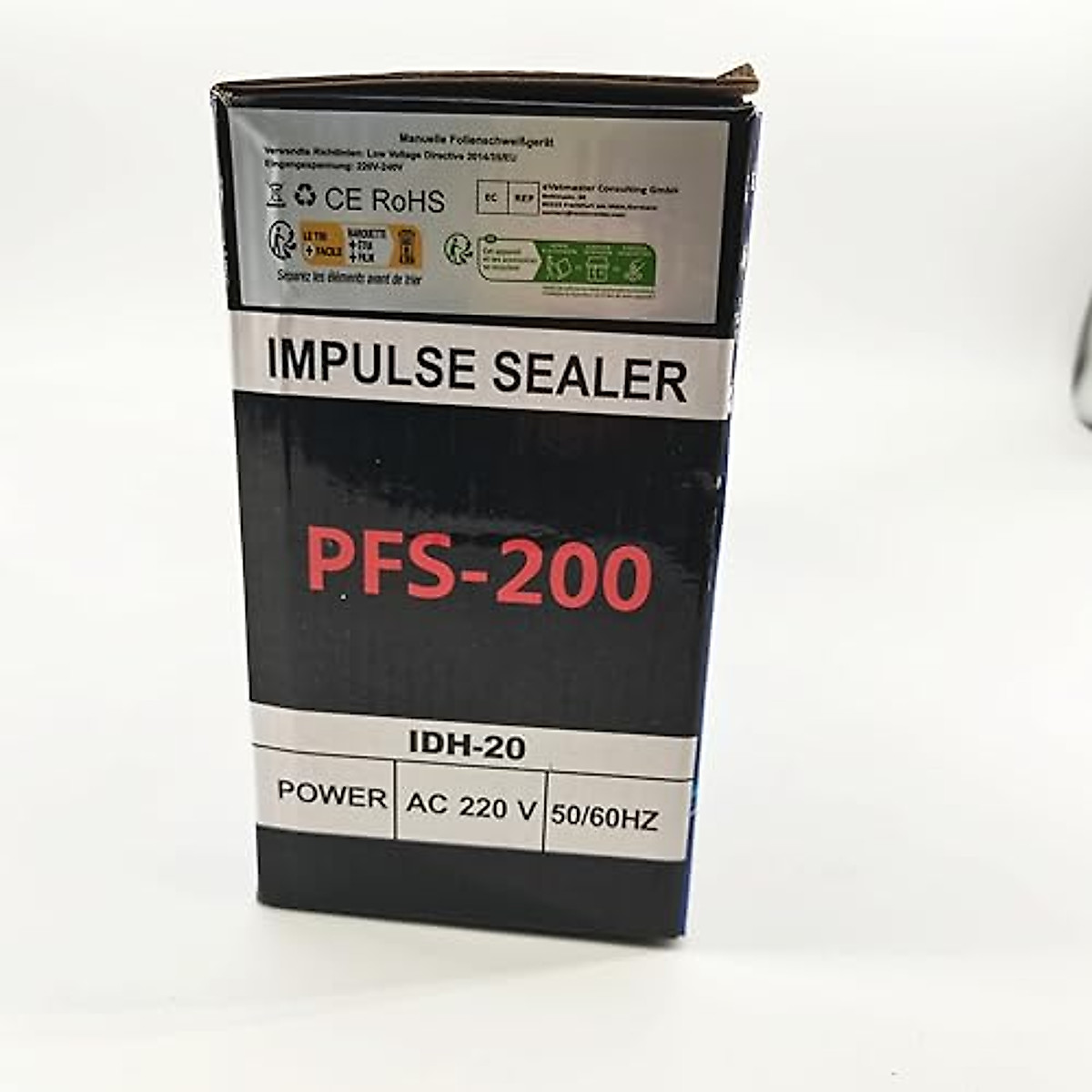 Impulse Sealer 8 Inch Heat Sealer for Plastic Bags, Plastic Mylar Bag Sealer, Iron Shell, Manual Poly Bag Heat Sealer Machine, 3mm Sealing, 4 Replacements Kit (2 Cutting Lines Included)