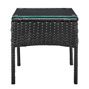 Manhattan Comfort Noli Steel Rattan 3-Piece Patio Conversation Set with Cushions, Cream