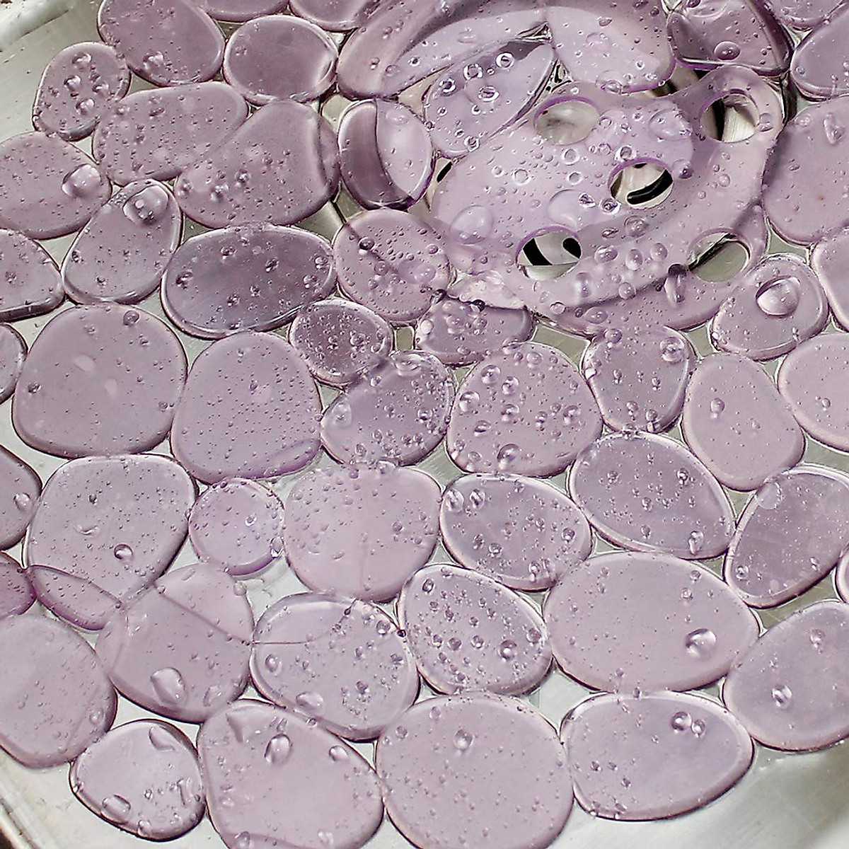 PVC Sink Mat Pad ECO-Friendly Kitchen Sink Protector Mat, Oval, 12"X15" (Lavender)