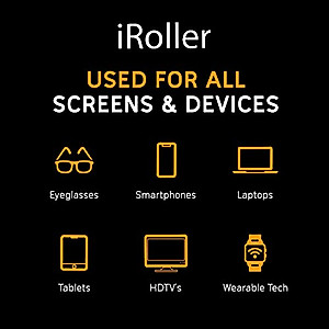 iRoller Premium Screen Cleaner, Reusable Liquid-Less, Non-Chemical Phone Cleaning Roller for iPhone, iPad, Laptop, MacBook, Computer Monitors, TV & Smartphones - No Wipes, Cloth or Spray Required