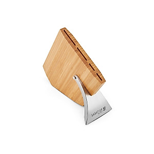 Sabatier Slim-Style Forged Japanese Stainless Steel Triple Rivet 5-Piece Prep Knife Set with Bamboo Storage Block - Expert Blade Retention & Precision Results