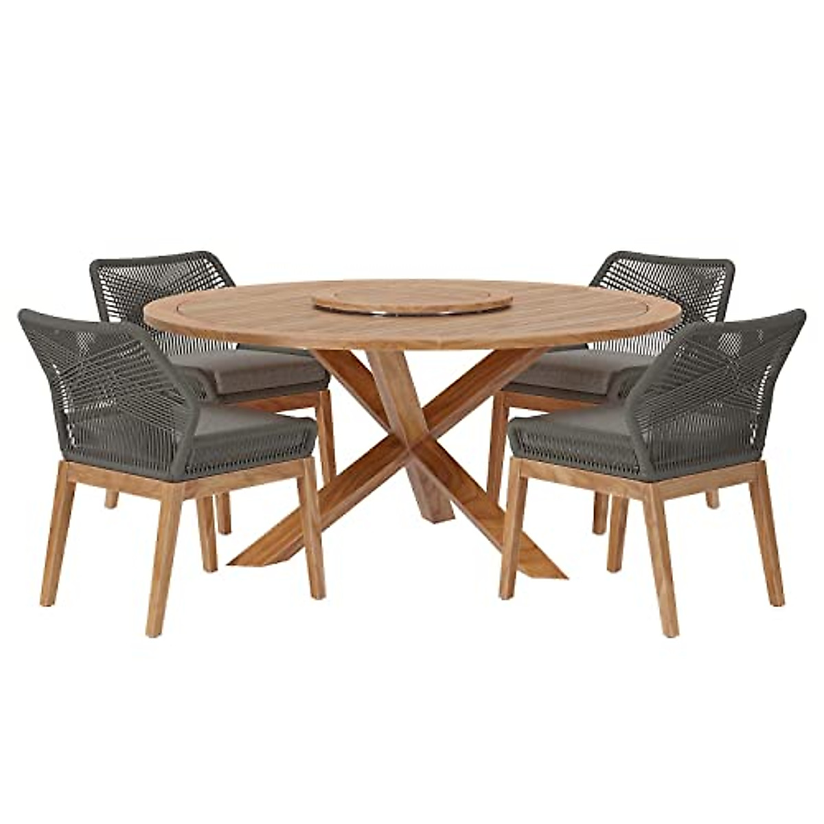 Modway Wellspring Dining Set, Gray Graphite