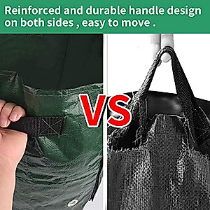 10 Gallon Plant Grow Bags-3 Packs, Fabric Grow Pots for Strawberry Potato Tomato Carrot & Other Vegetable, Heavy Duty Thickened Garden Growing Bags with Window and Handles (Dark Green)