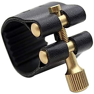 Jiayouy Professional Tenor Sax Saxophone Mouthpiece Leather Ligature Fastener Black