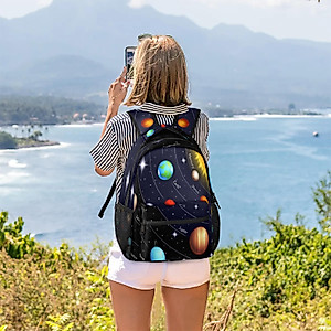 Backpack Universe Space Galaxy Solar System Shoulder Bag Daypack Travel Hiking for Boys Girls Men Women