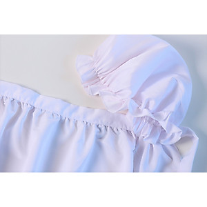 Making Believe Womens Classic Mop Cap and Apron Set, White