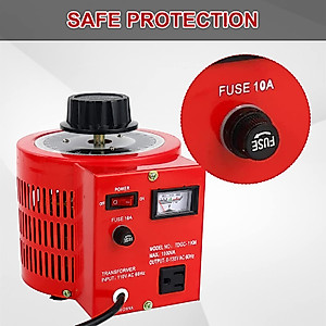 YaeCCC Voltage Transformer 10 Amp Auto AC Variable Voltage Converter,1000VA,0~130 Volt Output (1000W Max)