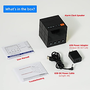 XKX Bluetooth Alarm Clock Speaker with 100dB Super Loud Alarm & 5W Hi-Fidelity Sound, Small LED Digital Clock for Bedroom, Great Gift Idea for Heavy Sleepers, Adults, Teens