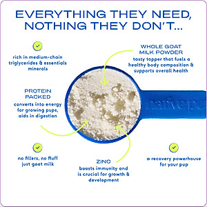 Native Pet Goat Milk Powder for Dogs - Organic Goat Milk for Dogs and Cats - Great Dog Food Additive to Support a Healthy Digestive System for Dogs - 60 Scoops