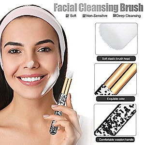 3 Pieces USB Mini Portable Fans Rechargeable Electric Handheld Air Conditioning Lash Shampoo Brushes Nose Blackhead Facial Cleaning Brush Plastic Wash Bottle (Black and White)