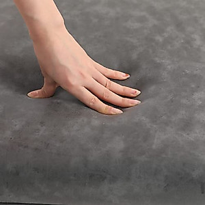 ALPHA HOME 24" Conter Stools Bar Stools Set of 3 with Footrest Pu Leather Backless Kitchen Island Chair with Thick Cushion & Sturdy Chromed Metal Steel Frame Base,Grey,3pcs.A36