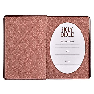 Personalized Bible Custom KJV Medium Brown Faux Leather Compact Bible Custom Made Gift for Baptisms Christenings Birthdays Celebrations Holidays