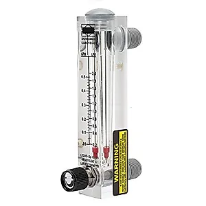 Liquid Flowmeter, 0.1-0.5GPM LZM-15T Liquid Flow Meter ZG1/4" Knob Panel Type Flowmeter Measurement Tools