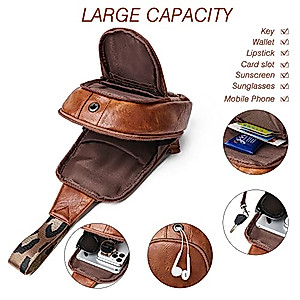 YIQUN Crossbody Bags for Women, Sling Bag for Women, PU Leather Sling Bag for Women Chest Bag for Traveling Hiking