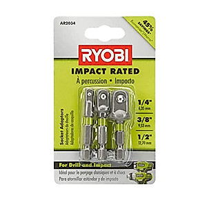 RYOBI AR2034 Impact Rated Socket Adaptor Set (3-Piece)
