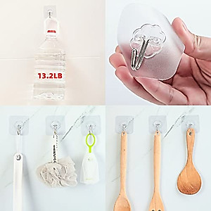 CHAIKEN&CAPONE Ceiling Hook Adhesive Hooks Wall Hooks for Hanging 20 Pieces13.2 Pounds (Maximum),with Stainless Steel Hooks for:Kitchen,Livingroom,Bathroom,Ceiling,Office,Etc.