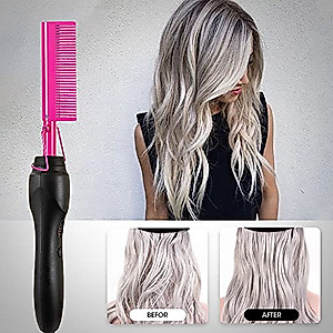 Electric Hot Comb for Wigs, Straightening Comb, Plug-In Hair Straightener for Black Hair