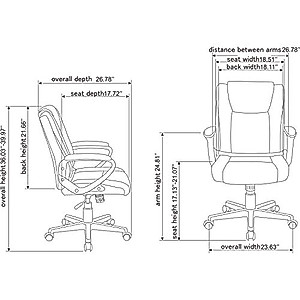 Lorell Soho High-Back Leather Chair, Black