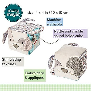 Mary Meyer Super Soft Activity Cube, Deco Pup, 4 x 4-Inches