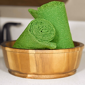 Extra Long (36 Inches) Exfoliating Bath Cloth/Towel (4 Pack) Gray, White, Green, and Lavender Nylon Bath Cloth/Towel, Stitching on All Sides for Added Durability