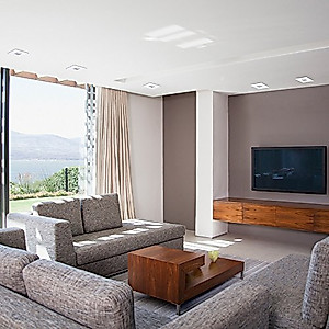 4" LED IC Rated Die-Cast Swivel Baffle Square Trim Recessed Lighting Kit 4-Pack, White, Easy Install Push-N-Click Clips, LED Bulbs Included, 3.88" Hole Size,90949