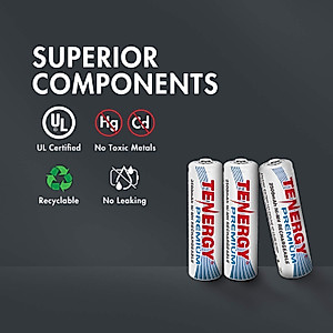 Tenergy 12 Pack Premium AA NiMH Rechargeable Batteries with Charger, 1.2V AA Batteries Ideal for Everyday Electronics and high Power Devices