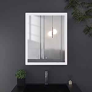 Wemin Smart Home Surface 24x30 Inch LED Mirror Medicine Cabinet with Adjustable Color Temp, LED Lighted Medicine Cabinet w/Defogger, Light Color Dimmer(2700-6500K), Outlets & USB (24x30)