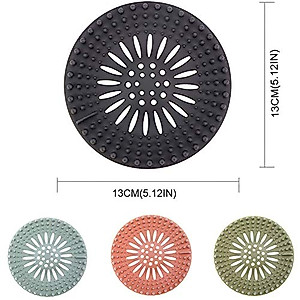 KongNai Hair Catcher Shower Drain Cover, 4 Pack Hair Stopper Drain Protector for Bathroom Bathtub and Kitchen, Reusable Rubber Sink Strainer