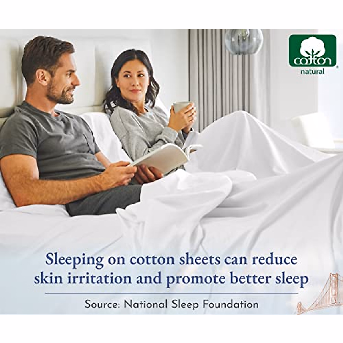 California Design Den 100% Cotton Sheets - Softest 4-Pc Queen Sheet Set, Cooling Sheets for Queen Size Bed, Deep Pockets, 400 Thread Count Sateen, Bedding Sheets & Pillowcases, Queen Sheets (Sky Blue)