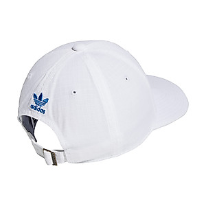 adidas Originals Men's Rewind Relaxed Fit Adjustable Strapback Cap, White/Bluebird, One Size