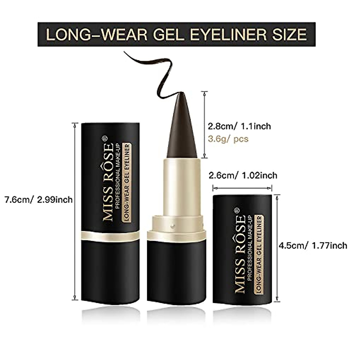 UNIFULL 4 color Gel Eyeliner, Cream Eyeliner Tool Smudge Proof Eyeliner Pencil Matte Black Eyeliner Pencil Tattoo Eyeliner Pen Eyeliner Gel Stick Makeup Eye-liners for Women(4 color)