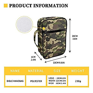 FKELYI Orange Camo Bible Covers for Women & Men,Carrying Bible Bag Bible Book Holder Carring Case Organizer Bag,Gift for Women Girl Kid