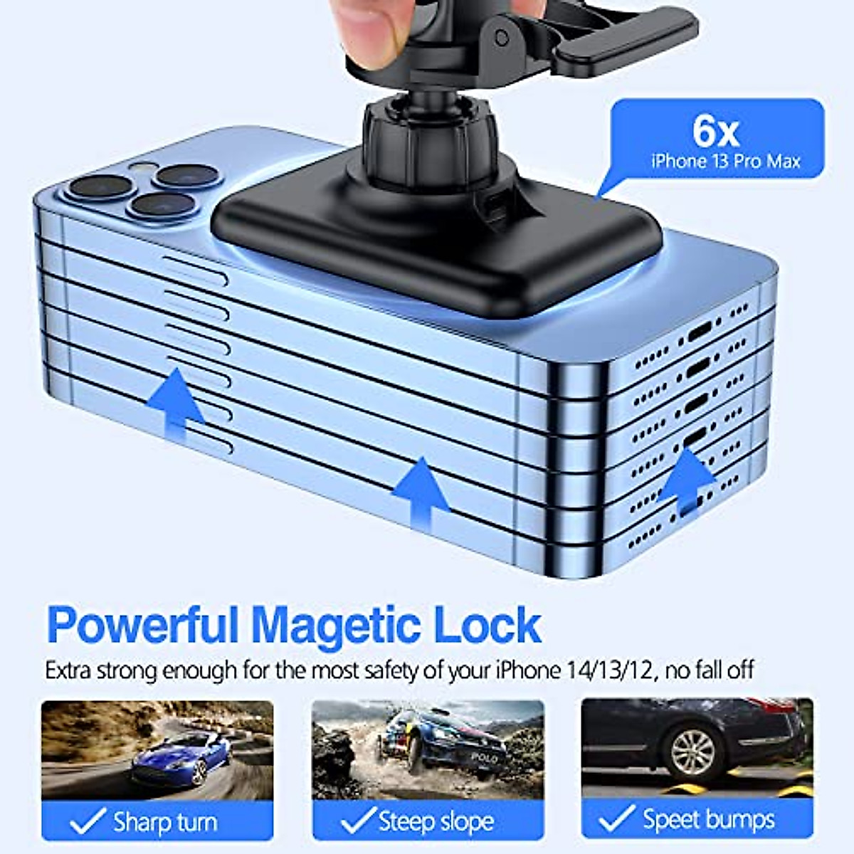 MagSafe Car Mount Charger, Magnetic Wireless Car Charger, MagSafe Car Charger, Air Vent Magnetic Car Mount Phone Holder Charger Compatible with MagSafe iPhone 14 13 12 Series, with 25W PD Car Charger