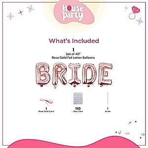 Wedding foil balloons sayings 16 inches (BRIDE (40 INCHES) ROSE GOLD)