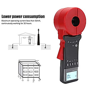 Earth Resistance Tester, ETCR2100C+ 0.01-1200Ω Multifunction Clamp Earth Resistance Tester, 0mA-20A Light Alarm Clamp Ammeter for Electrical Equipment