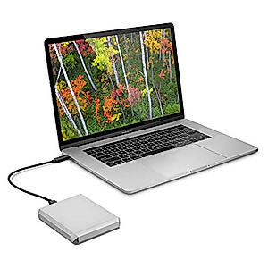 LaCie Mobile Drive, 2 TB , External Hard Drive HDD – Moon Silver, USB-C USB 3.0, With Rescue Services (STHG2000400)