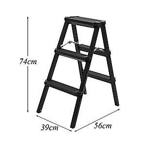 PENGJIE Folding Ladder Step Stool Ladder Stool 3 Step Folding Aluminum Heavy Duty Steel Portable Anti Slip Mat Tread Compact 150 Kg Capacity