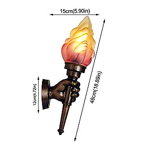 Outdoor Retro Wall Light Creative Porch Light with Wall Mount Torchbearer Wall Lantern One Exterior Wall with Seeded Glass Shade for Garden Home Bar Restaurant Decoration Cafe