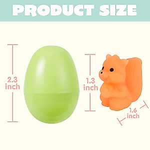 JOYIN 48 Pcs Mochi squishy toy Prefilled Easter Eggs,Cute Animals Mochi Squeeze Stress Relief Toys Kawaii Mini Soft Squeeze Mochi for Easter Party Favors, Easter Egg Hunt, Easter Goodie Bag Fillers