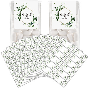 Kosiz 120 Pcs Mint to Be Labels Wedding Favors Wedding Stickers Greenery Leaf Bridal Shower Engagement Party Favor Botanical Theme Wedding Stickers for Guests