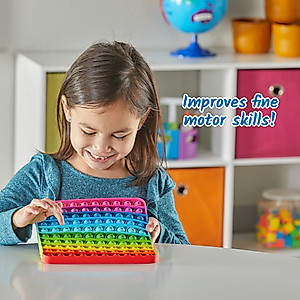 hand2mind Hundred Board Sensory Bubble Popper, Pop Fidget Toys for Kids, Multiplication Board, Math Manipulatives Kindergarten, Fine Motor Toys, Fidgets for Classroom, Calm Down Corner Supplies