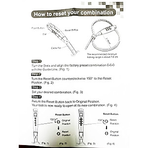 18” Zip Combination Keyless Cable Lock Lightweight Bike/Scooter/Luggage Lock Item Bike Lock (1)