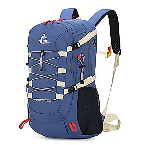 King'sGuard 40L Hiking Backpack Men Women Travel Backpack Waterproof Climbing Daypack with Rain Cover for Mountaineering Backpacking (Dark-Blue)