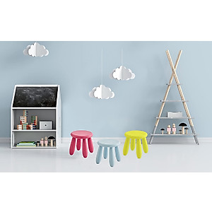 Soerreo Children's Footstools, Kindergarten Learning Stools,Children's Dresser Stool, Plastic Light Footstools are Durable and Movable (Blue)